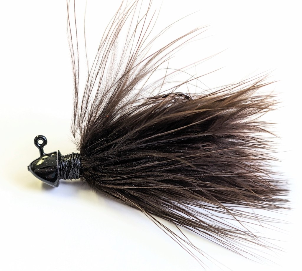 3/32oz Black/Brown Marabou Jig (CO33) - Bucktail-Lures
