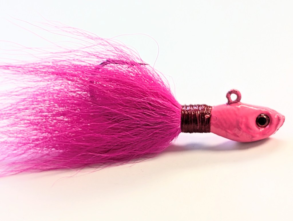 1/2oz Pink Ultra Minnow Bucktail Jig real bucktail- CO219 - Bucktail-Lures